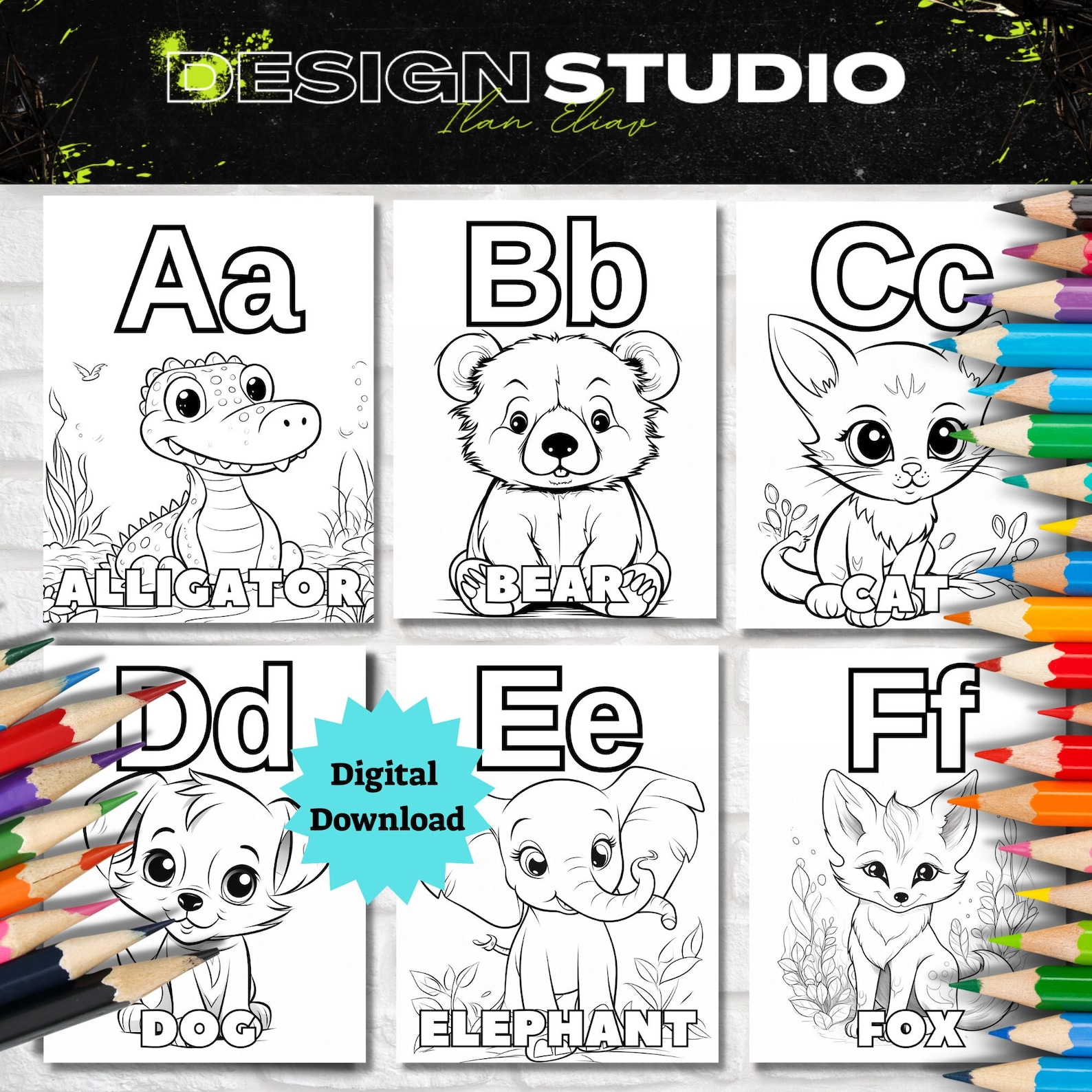 26 Printable Alphabet Animals Coloring Pages Worksheets for Kids ...