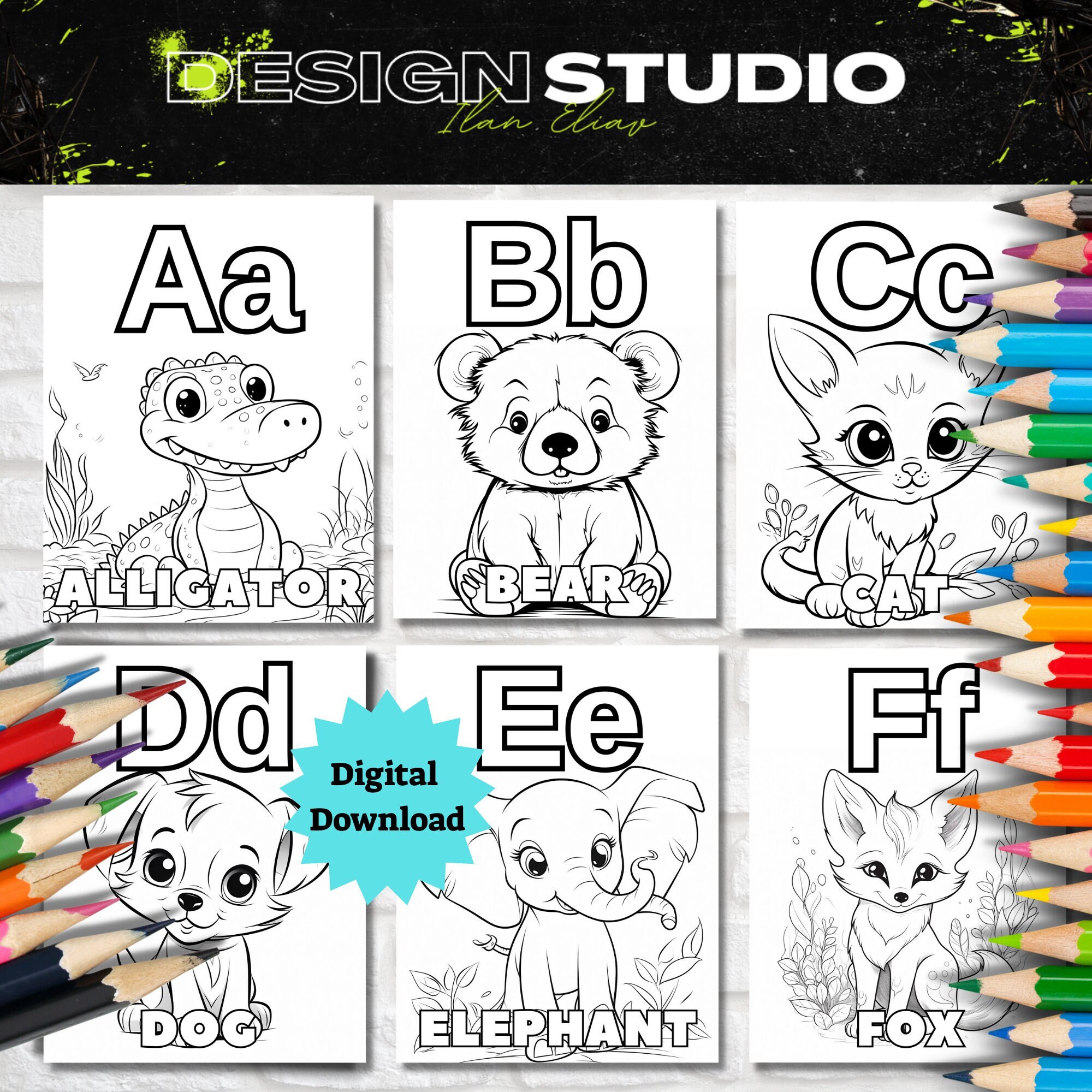26 Printable Alphabet Animals Coloring Pages Worksheets for Kids ...