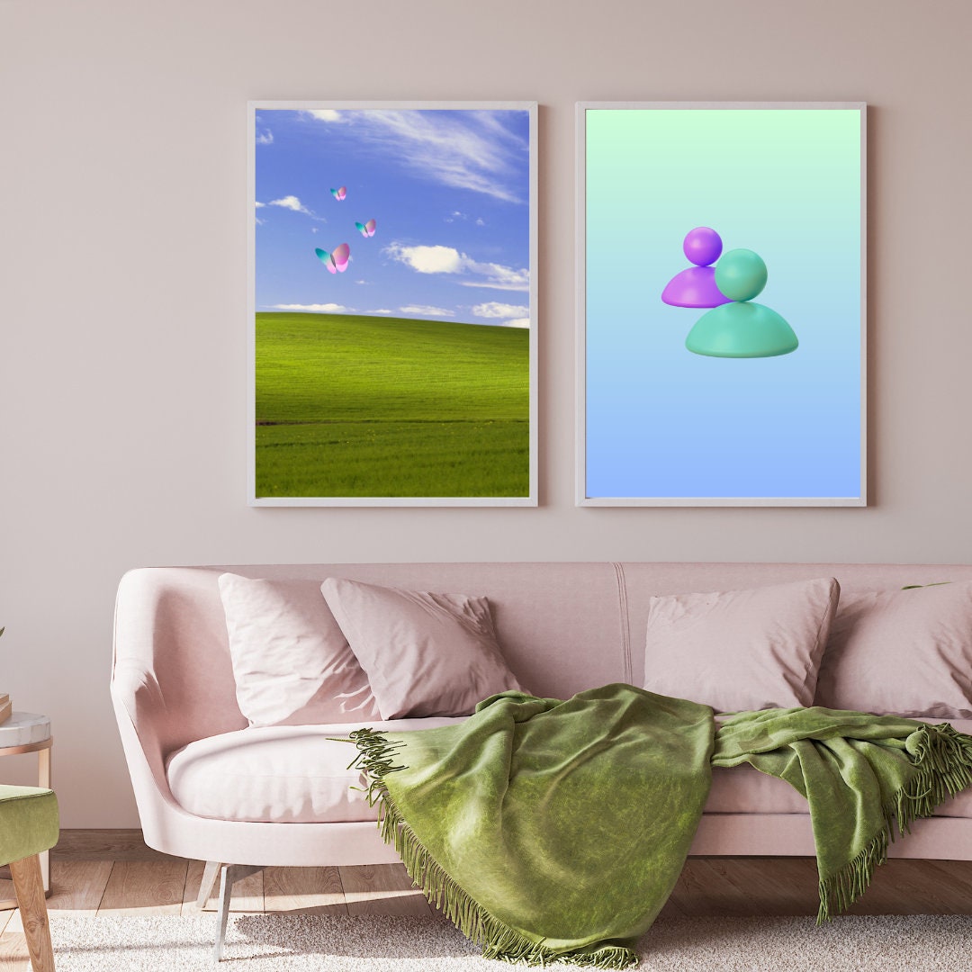 Frutiger Aero Art Poster Set Digital Download MSN Messenger Wizz ...