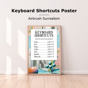 Utopian Scholastic Poster Nostalgic 80s Office Decor Keyboard Shortcuts ...