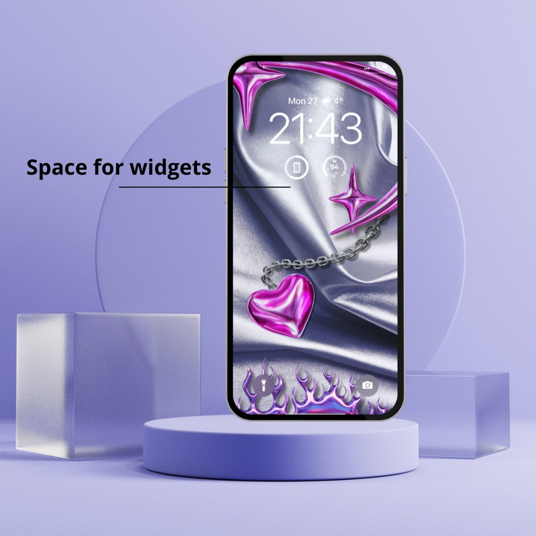 Neo Y2K iPhone Wallpaper With Sparkly Mcbling Cybercore Details - Etsy