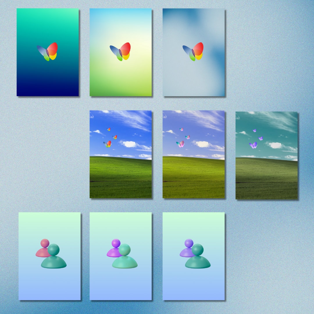 Frutiger Aero Art Poster Set Digital Download MSN Messenger Wizz ...