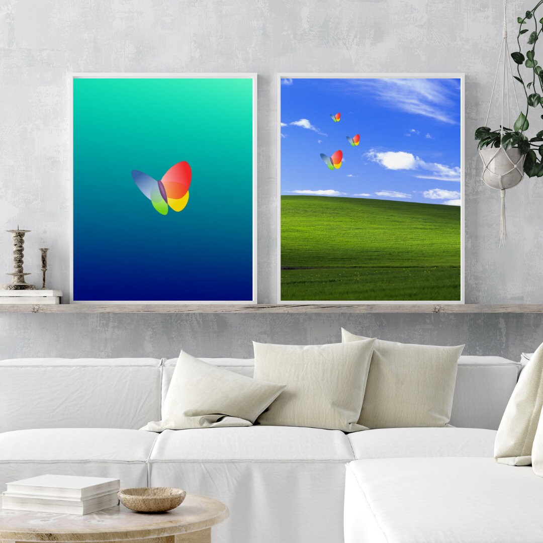 Frutiger Aero Art Poster Set Digital Download MSN Messenger Wizz ...