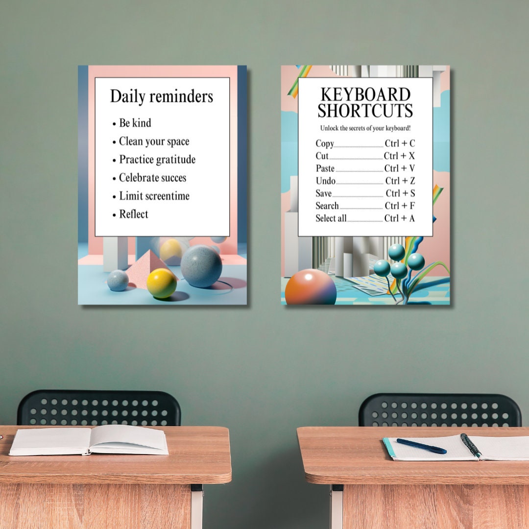 Retro 80s Airbrush Aesthetic Poster Set - Nostalgic 80s Office Decor - Etsy