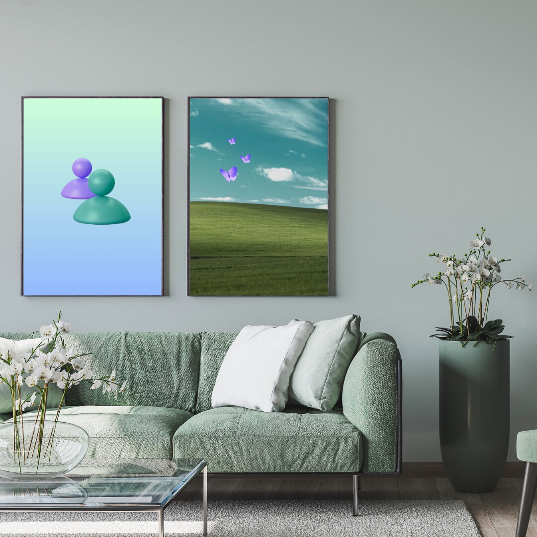 Frutiger Aero Art Poster Set Digital Download MSN Messenger Wizz ...