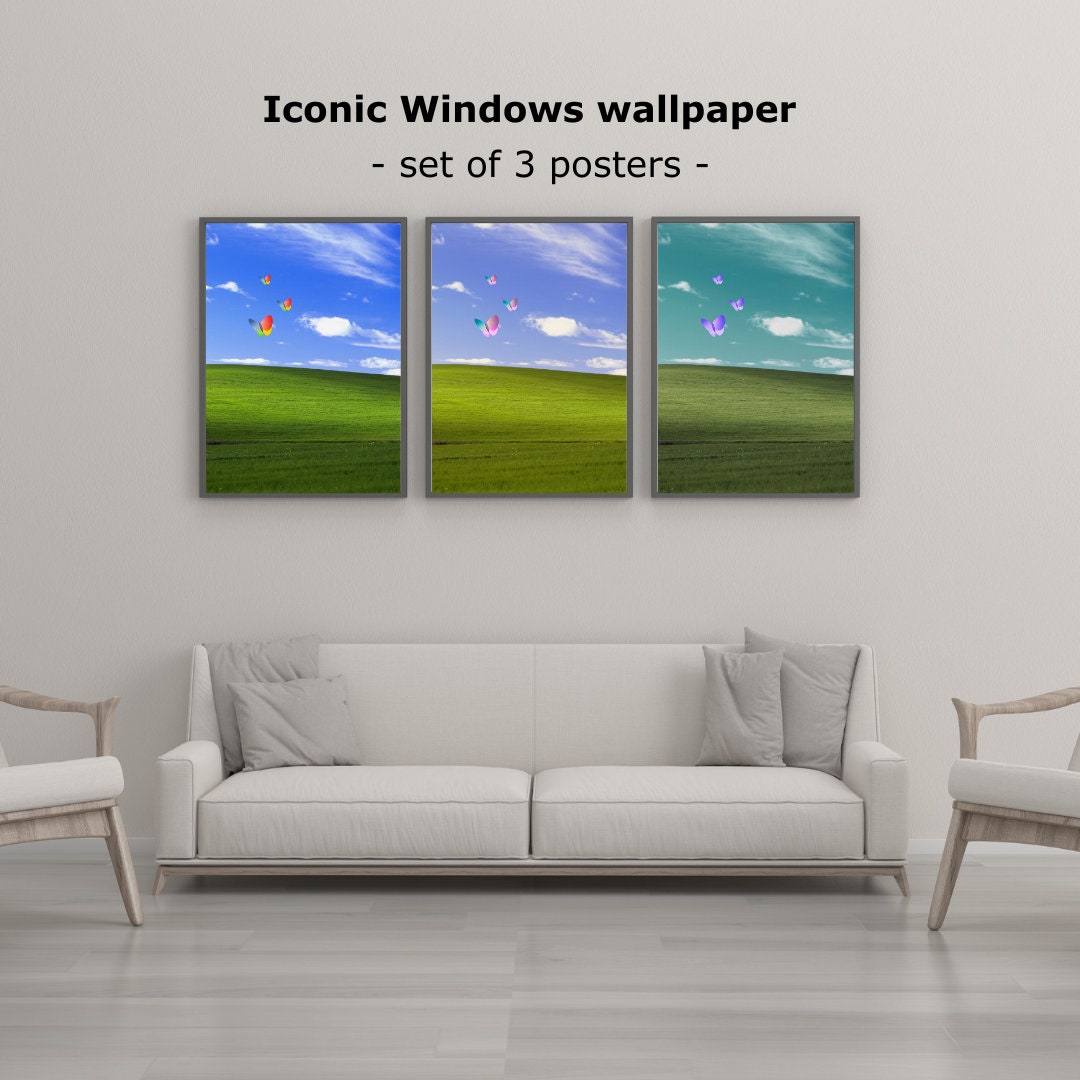 Windows 2000s Wallpaper Art Poster Set Y2K MSN Messenger Logo Frutiger ...