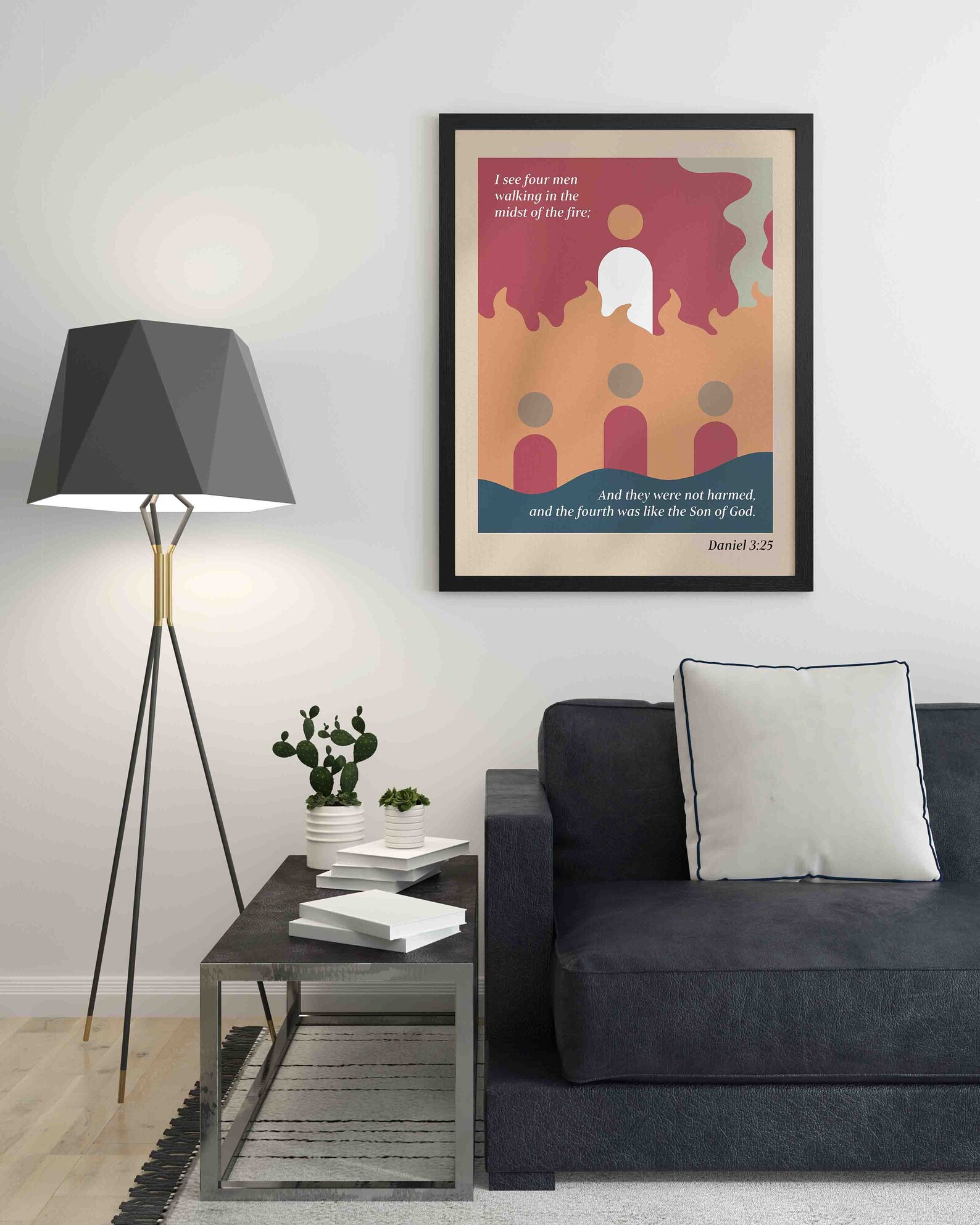 Daniel 3:25, DIGITAL PRINT, the 4th in the Fire, Bible Art, Christian ...