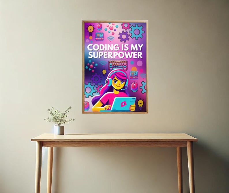 Coding is My Superpower Poster for Girls Who Code, Women in STEM and Girl Coders/programmers - Etsy