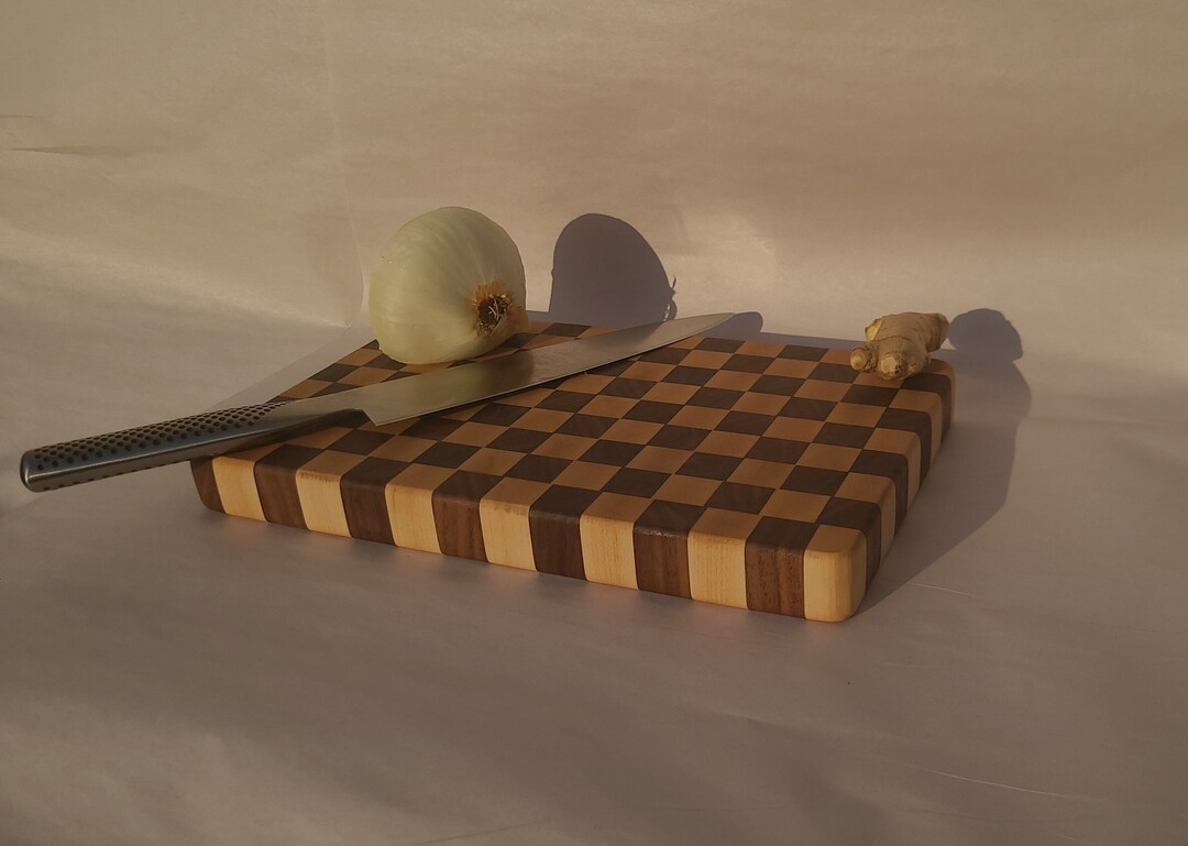Maple and Walnut End Grain Butcher Block Cutting Board Checkerboard ...