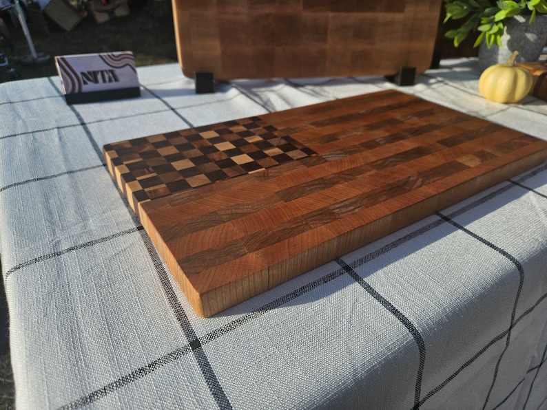 American Flag Butcher Block | End Grain Wooden Cutting Board | Maple ...