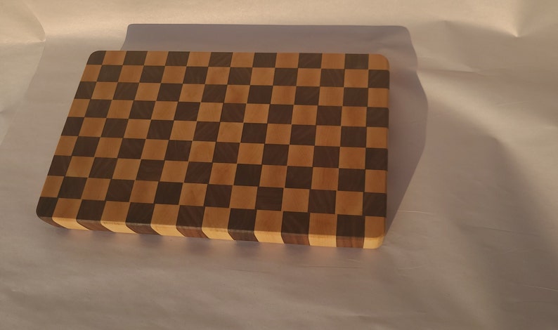 Maple and Walnut End Grain Butcher Block Cutting Board Checkerboard ...