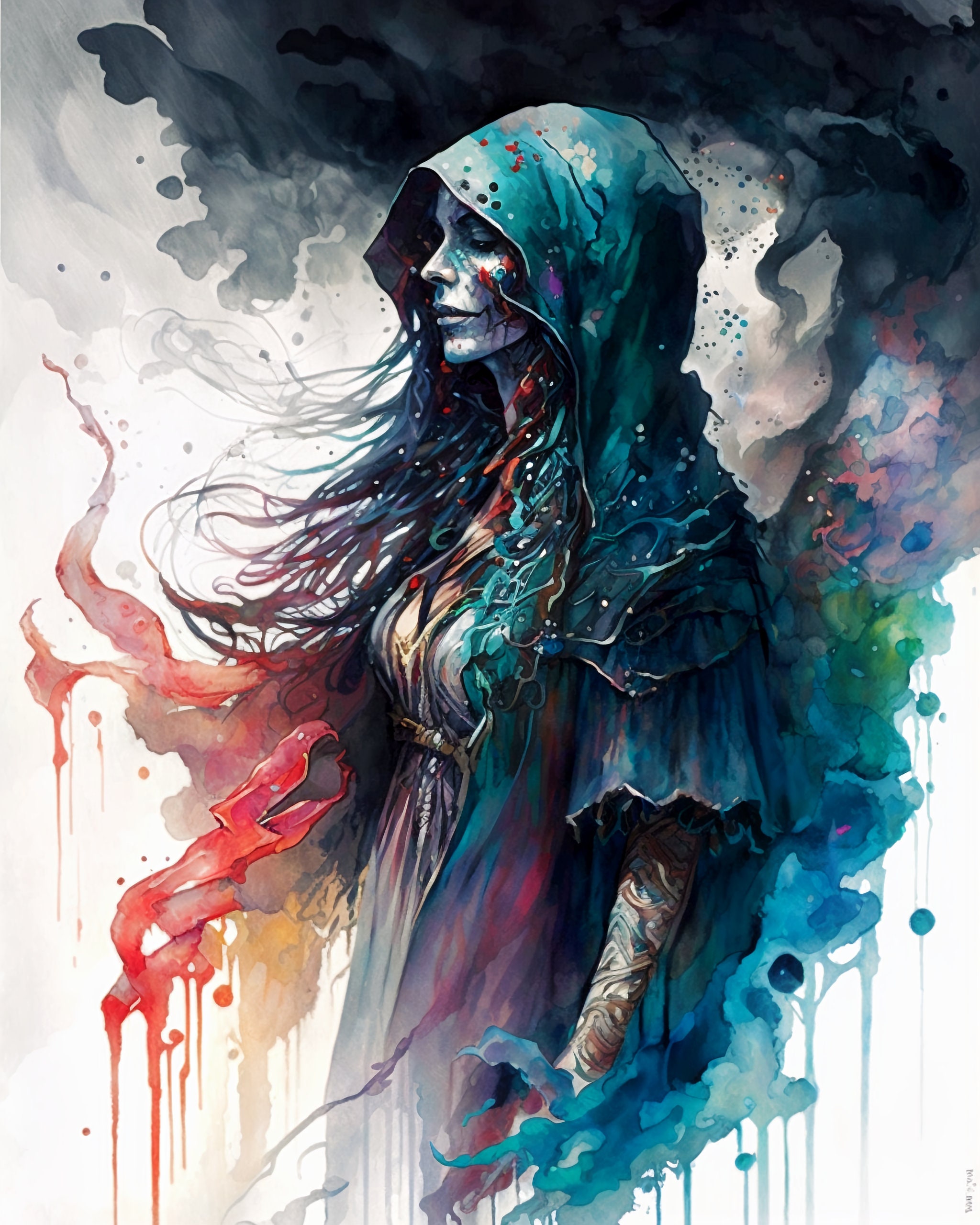 Azrael Themed Designs Digital Art 2048x2560 4:5 - Etsy