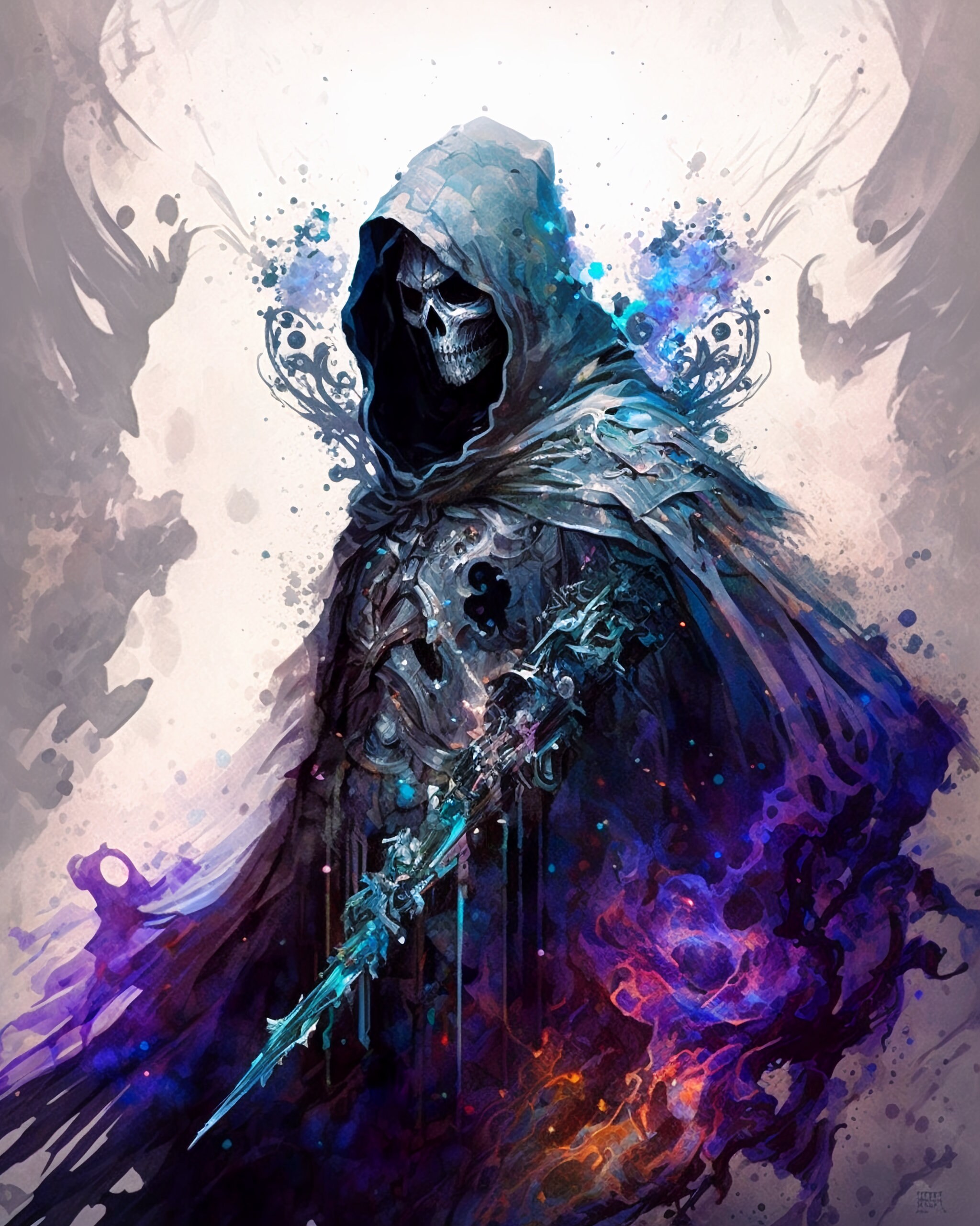 Azrael Themed Designs Digital Art 2048x2560 4:5 - Etsy