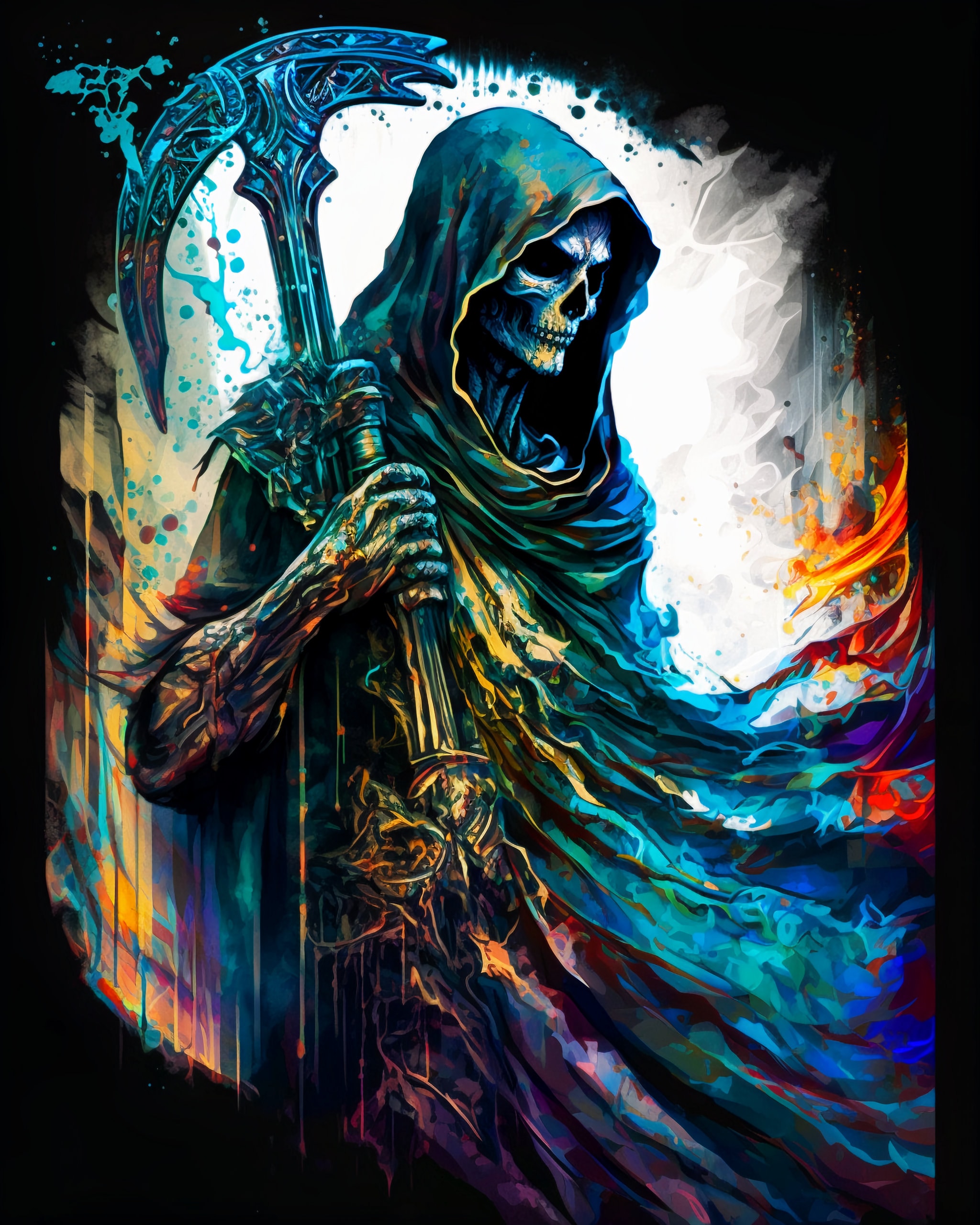 Azrael Themed Designs Digital Art 2048x2560 4:5 - Etsy