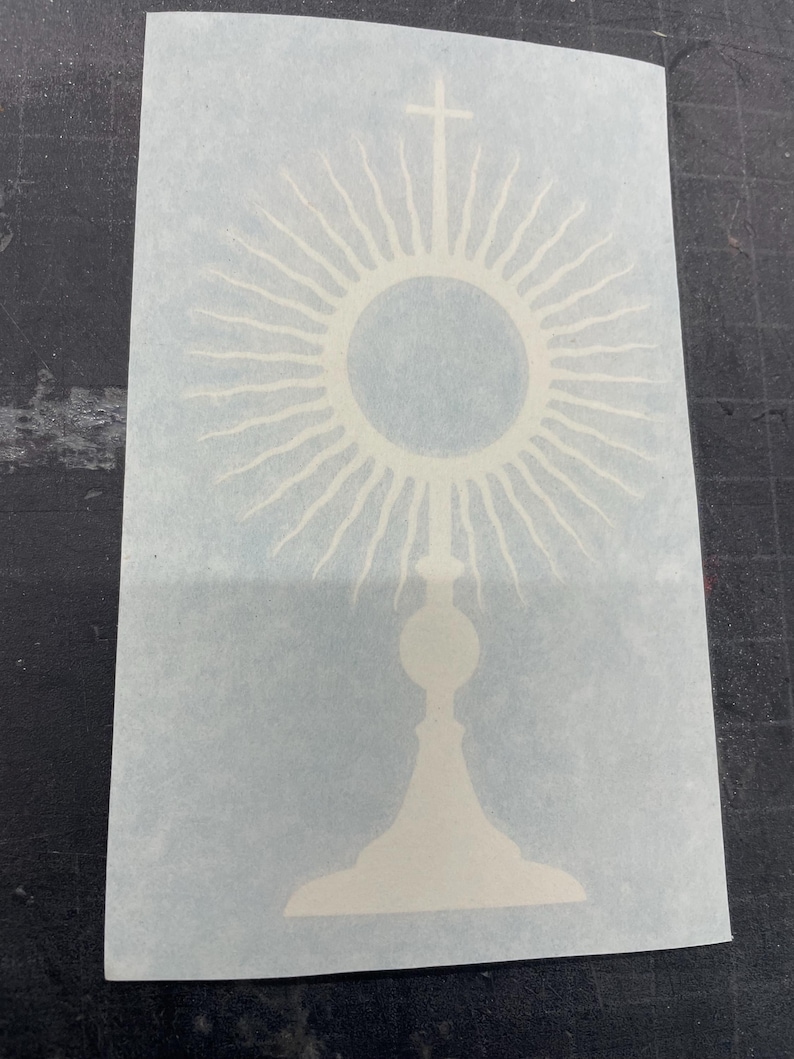Monstrance Vinyl Car Decal, Catholic Car Decal, White Monstrance ...