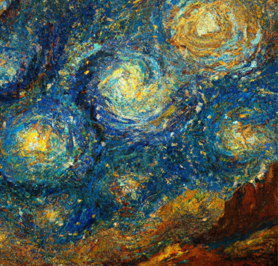 Starry Nights in Galaxies Far Far Away: Van Gogh Style Wall Print ...