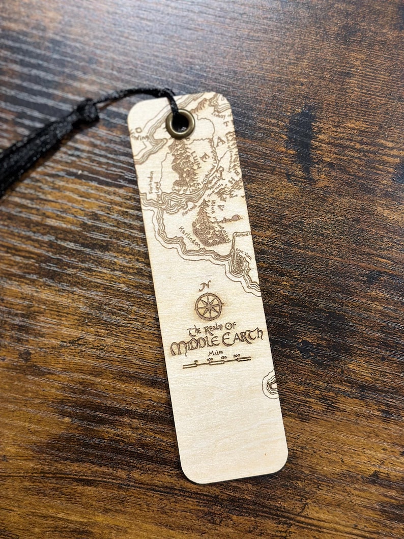 Middle Earth Map Bookmark - Etsy