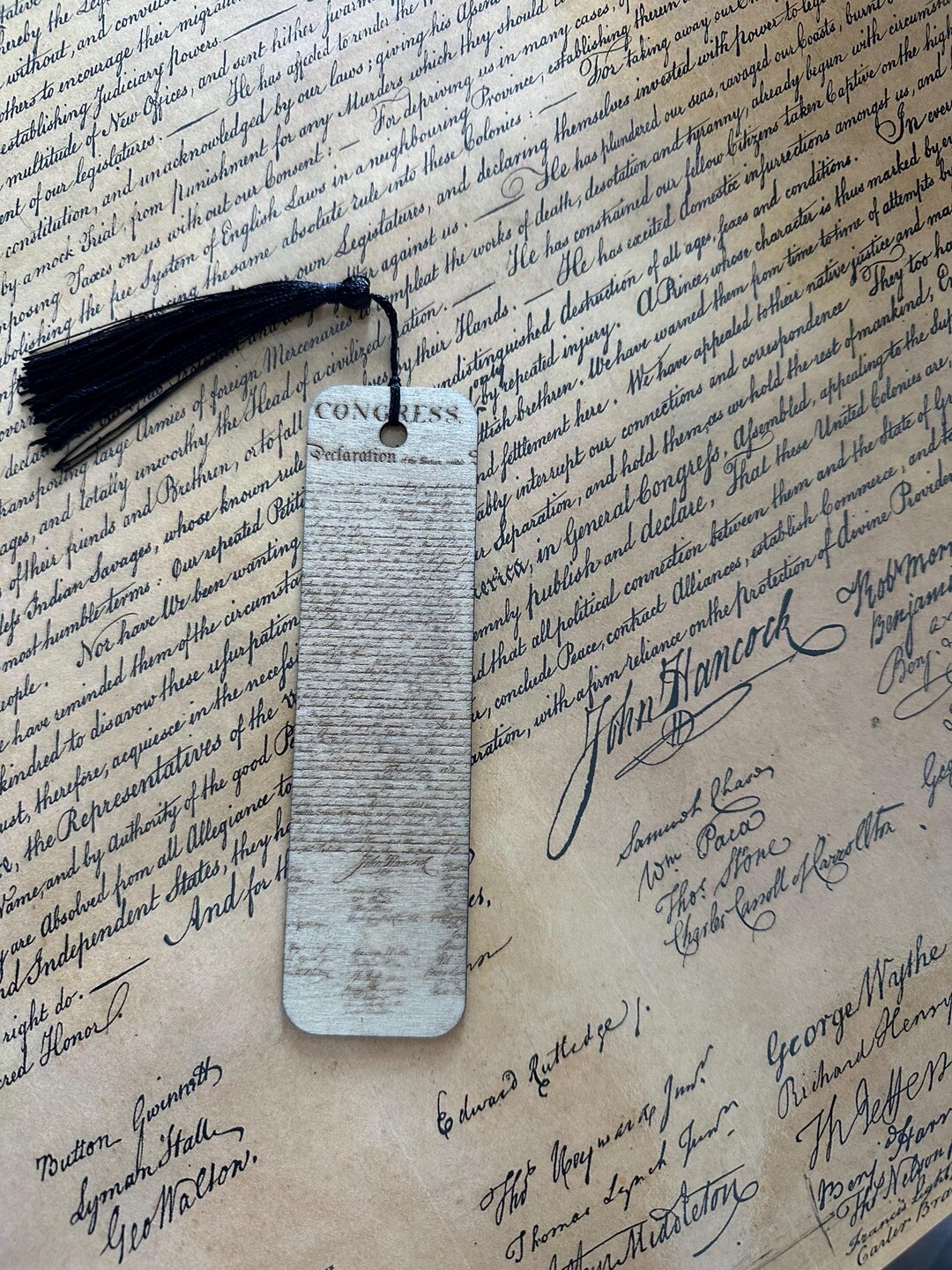 Declaration of Independence Wooden Bookmark – Historic American ...