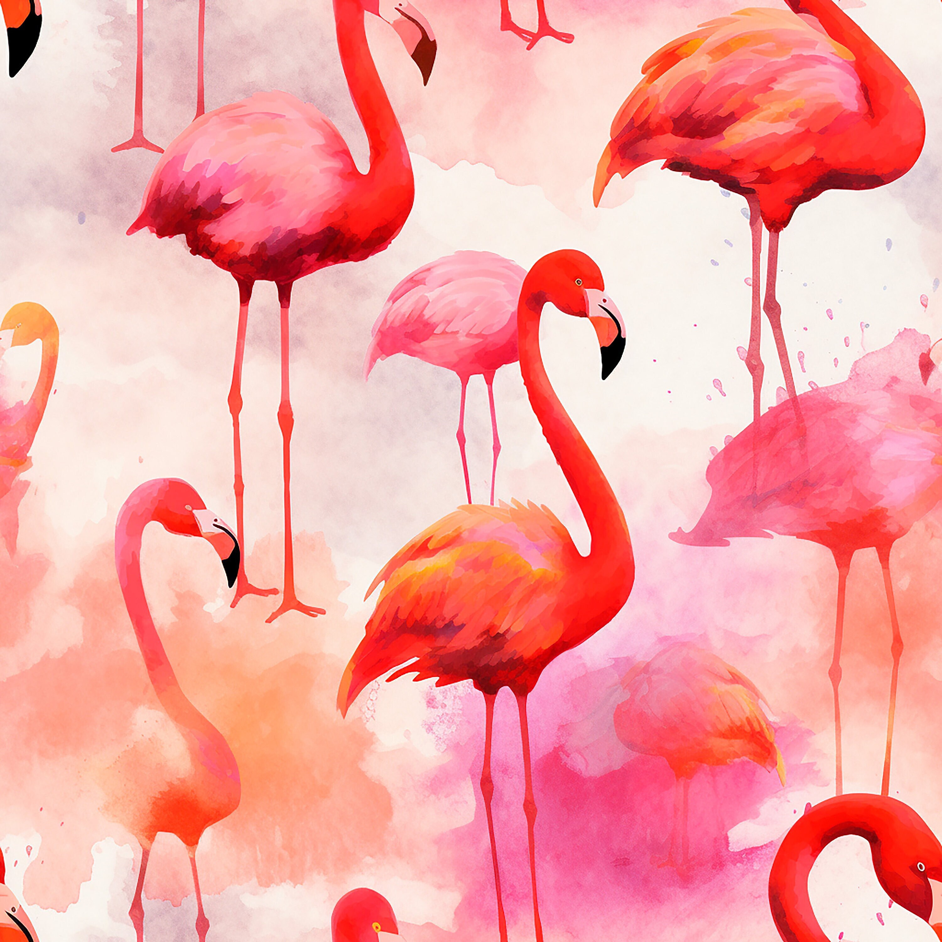 Tropical Birds Watercolor Pattern | 8 Seamless Prints, Tropical Birds ...