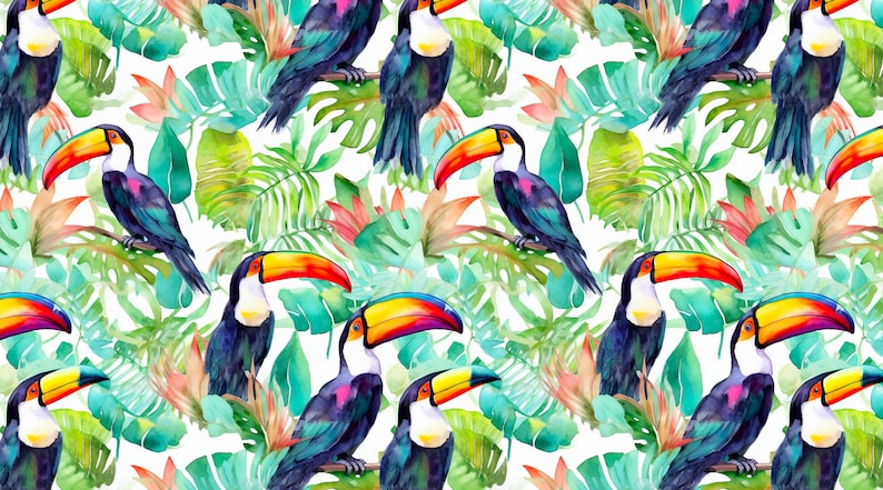Tropical Birds 8 Seamless Prints Tropical Birds Digital - Etsy