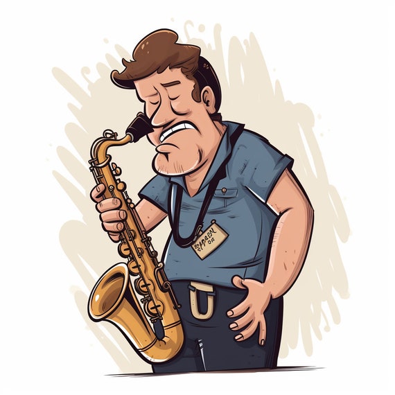 Cartoon Tenor Saxophone