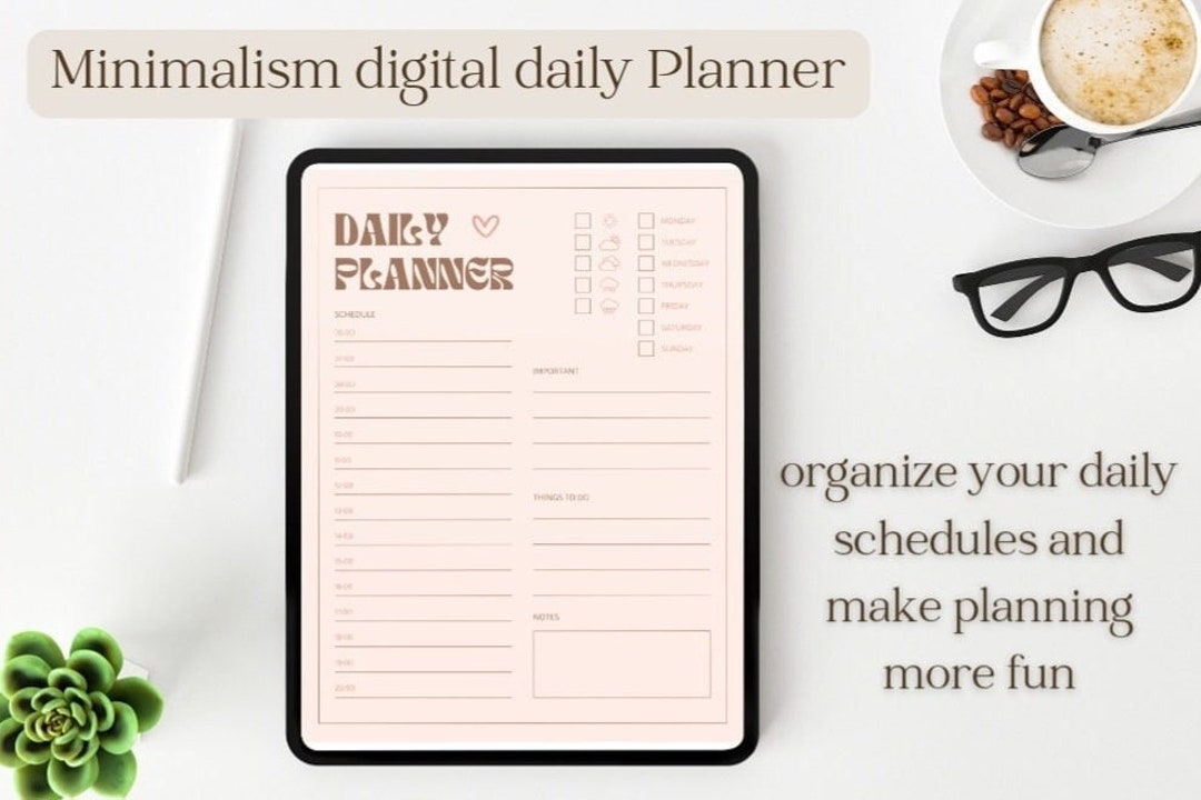 Digital Daily Planner Minimalism Planner Abstract Digital - Etsy