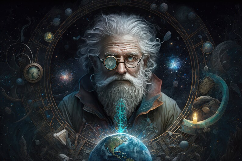 The Celestial Scientist (4-pack) - High-quality Ai-generated Digital ...