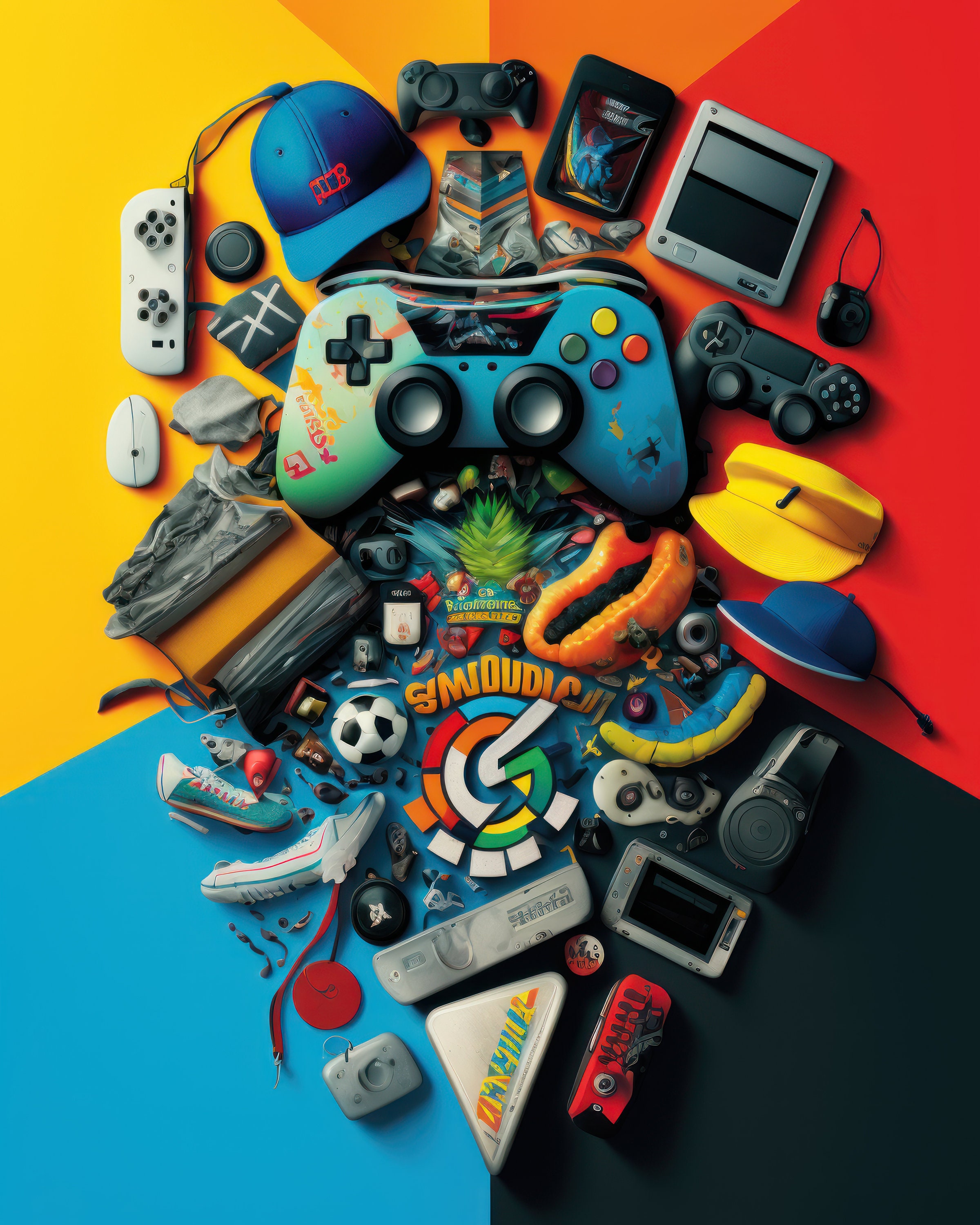 Vibrant Gaming Merchandise (5-pack) - High-quality Ai-generated Digital ...
