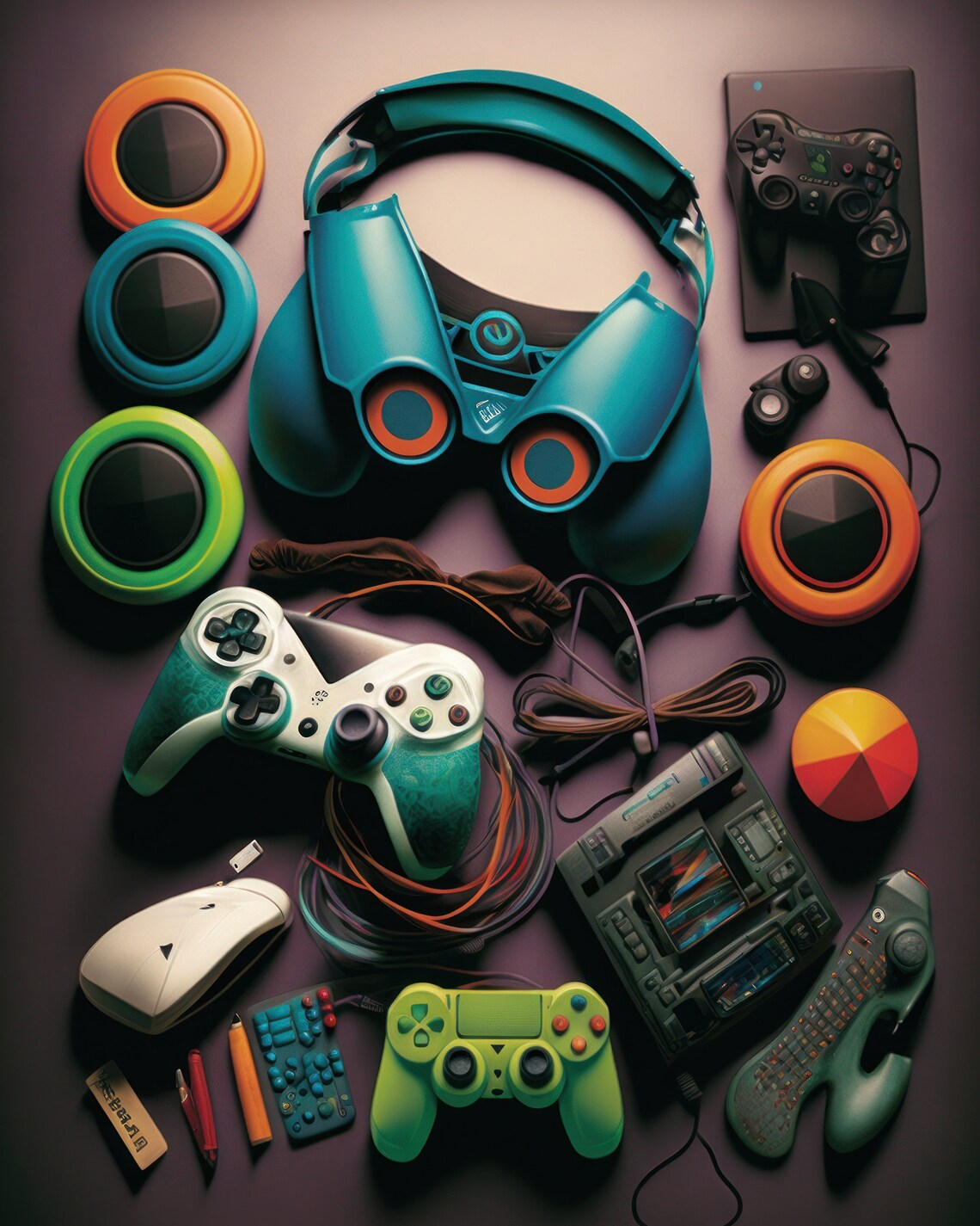 Vibrant Gaming Merchandise (5-pack) - High-quality Ai-generated Digital ...