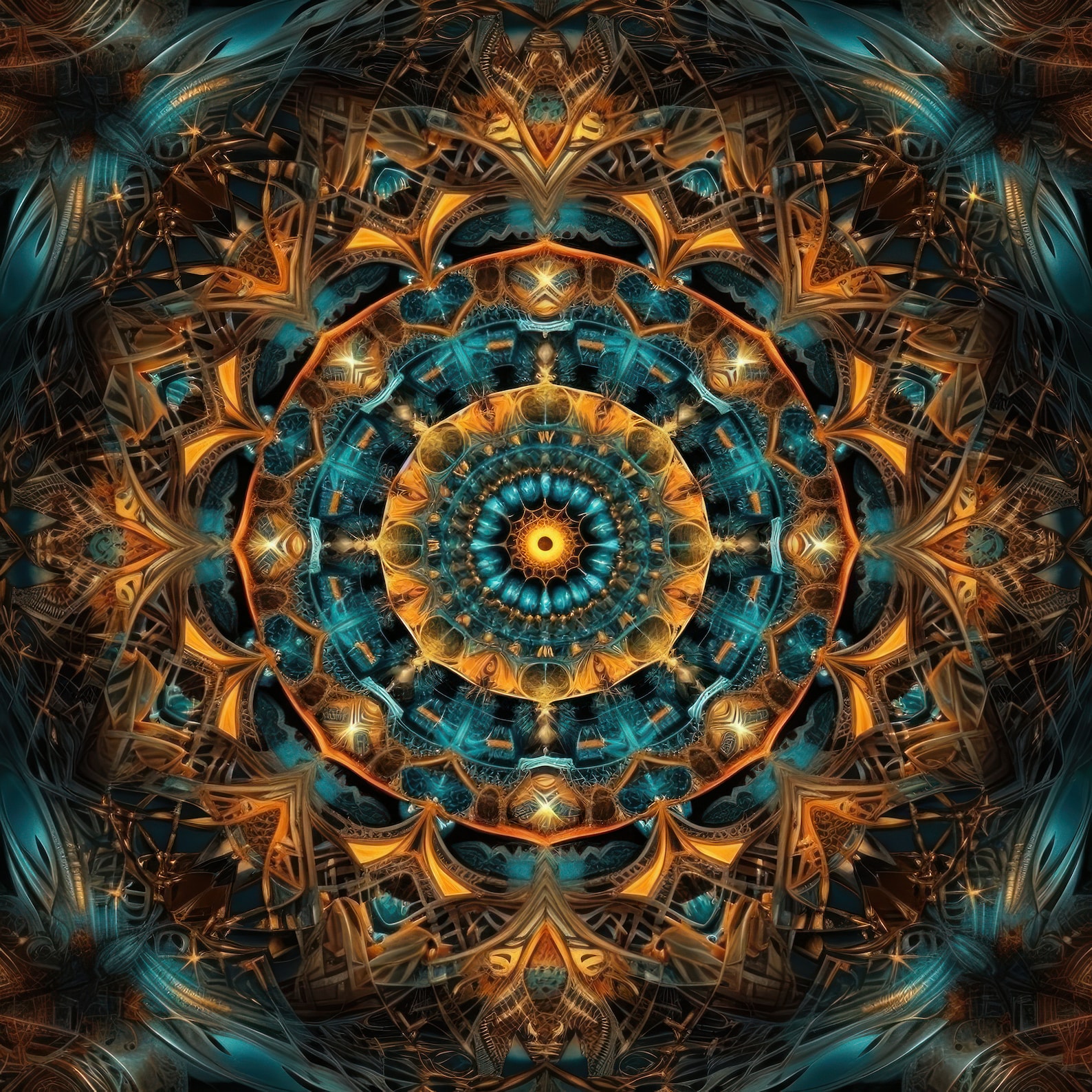 Fractal Mandala Art Set (5-pack) - High-quality Ai-generated Digital ...