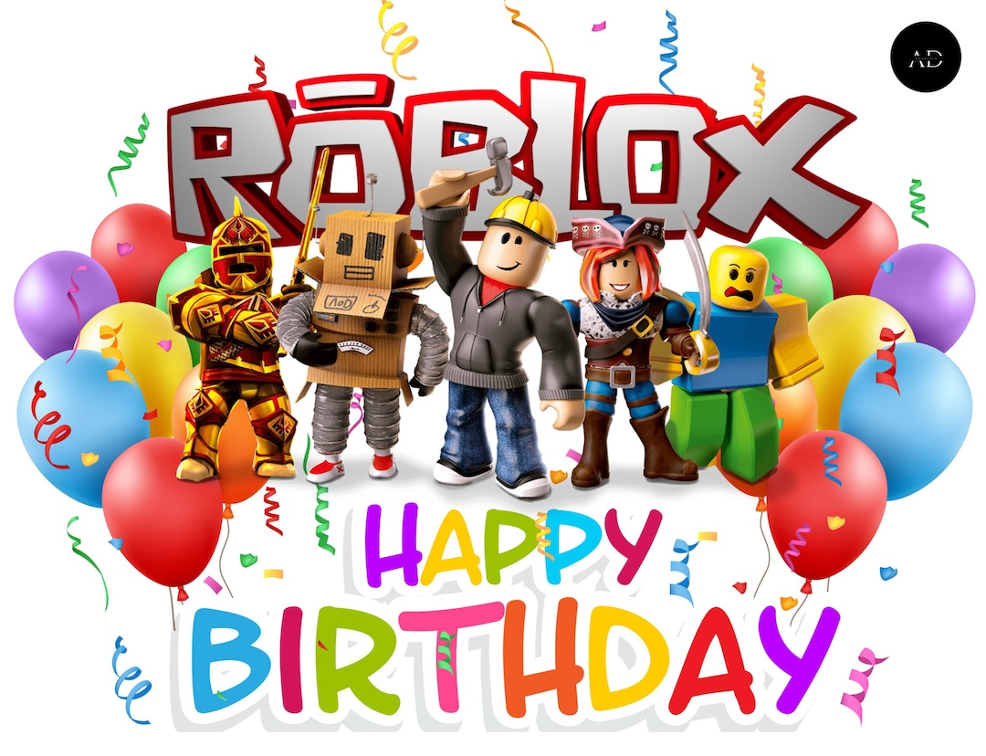 Printable PNG ROBLO Happy Birthday, Instant Download, Transparent, Cake ...