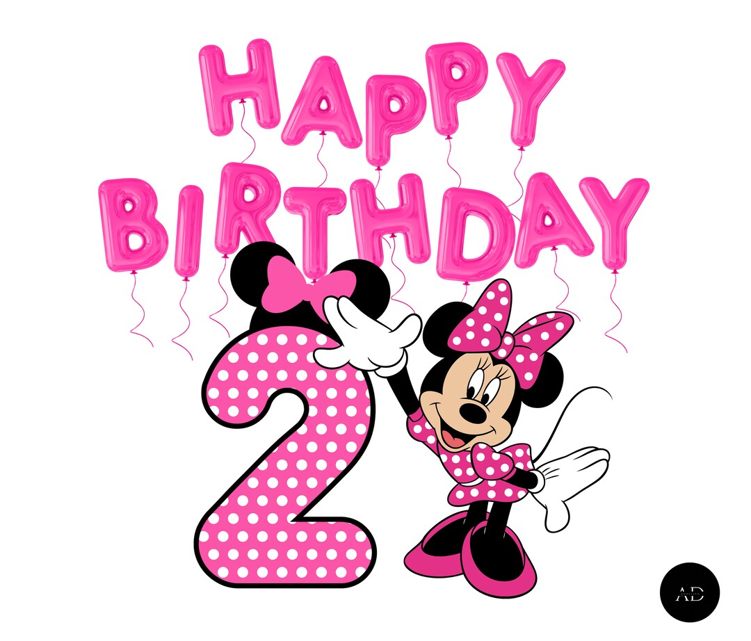 Printable PNG Minnie,second Birthday, Happy Birthday,instant Download ...
