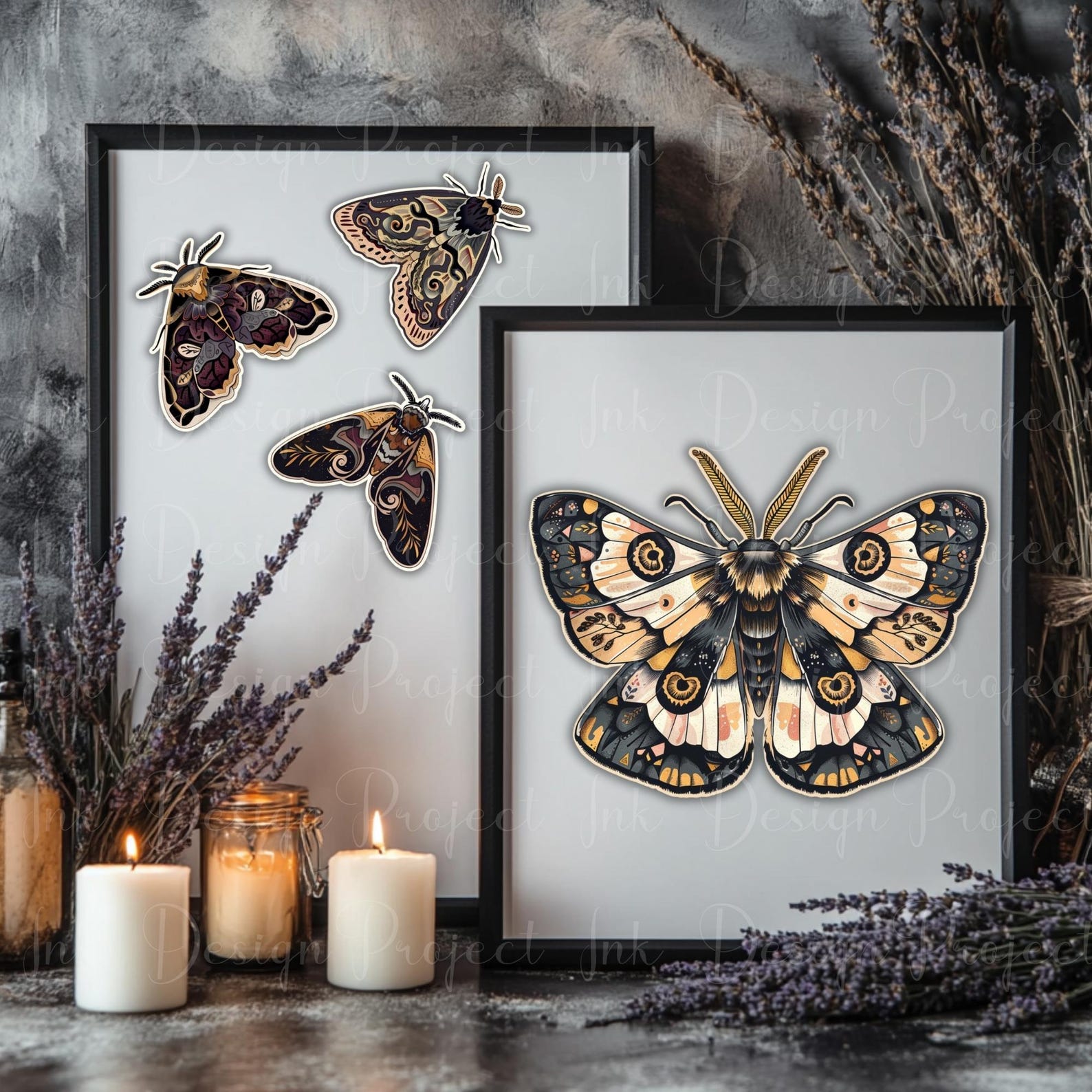 Vintage Moth Clipart Set | Printable Fussy Cut Moths | Neutral Insect ...