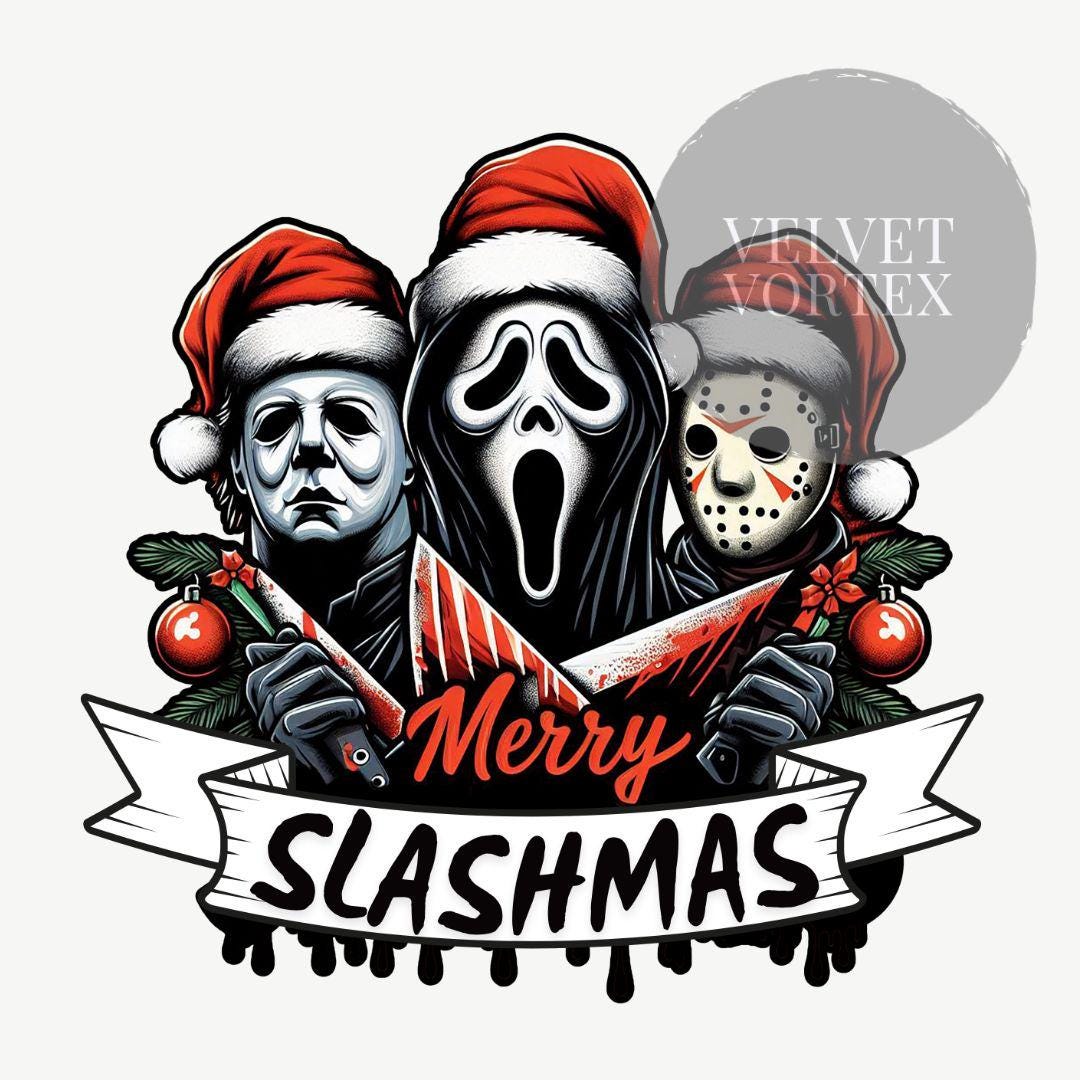 Merry Slashmas PNG | Horror Christmas Digital File | Slasher Holiday ...
