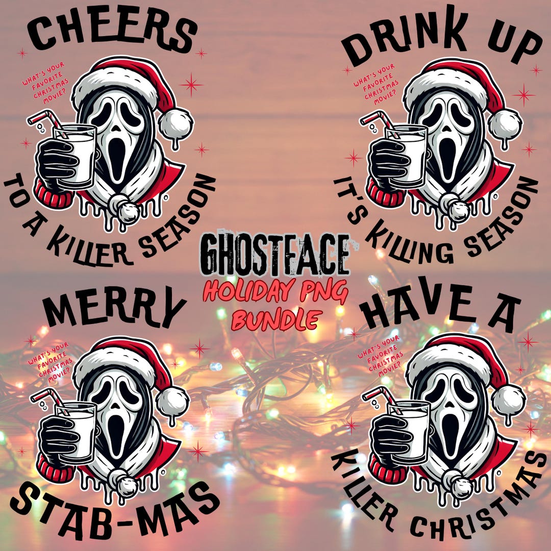 Horror Holiday Christmas Design Bundle | Festive Slasher Clipart ...