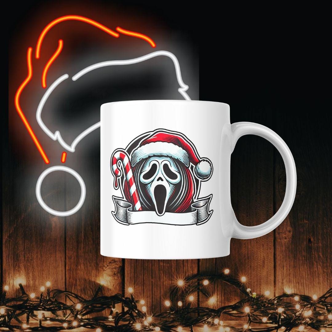 Ghost Mask Scream Killer Christmas PNG - Horror Santa Candy Cane ...