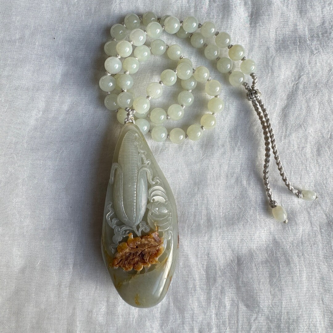 Hetian Nephrite Necklace Hand Carved High Quality Hetian Cobblestone ...