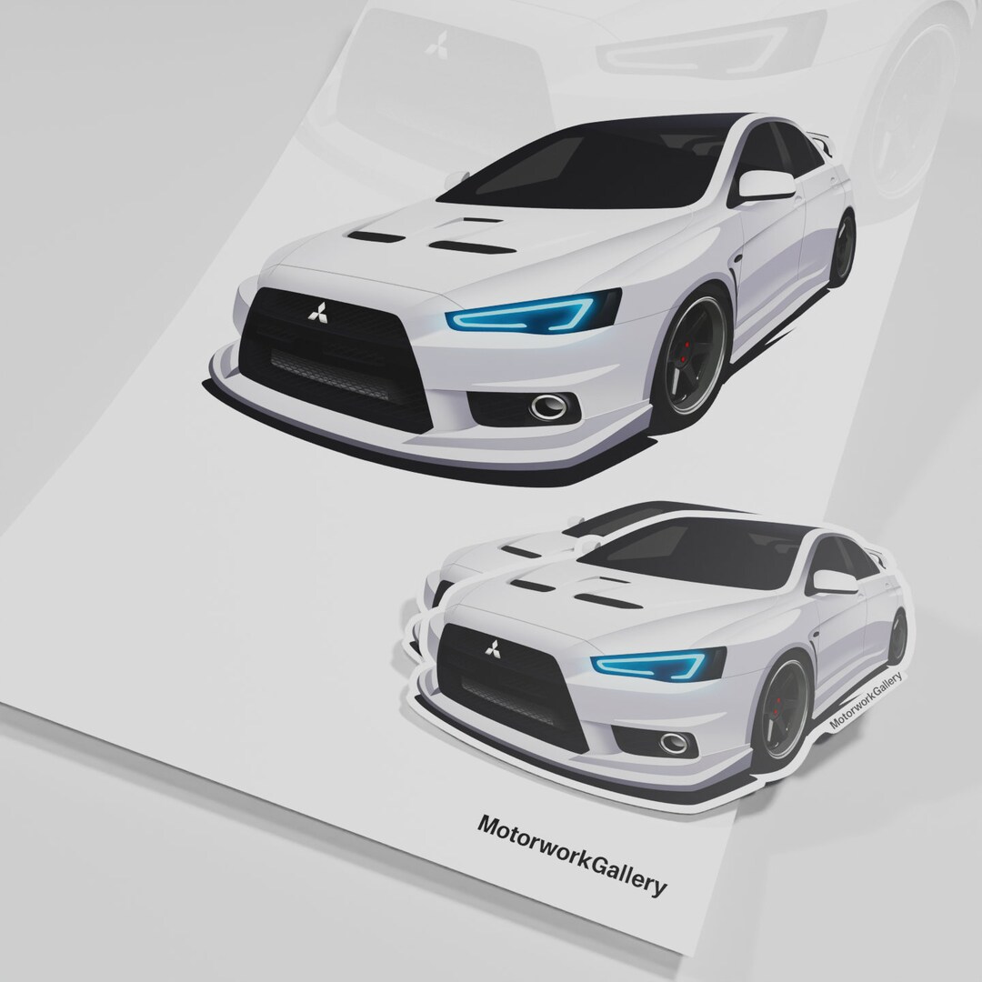 Custom Car Art Print and Stickers JDM, Euro, Muscle Car Guy Gift ...