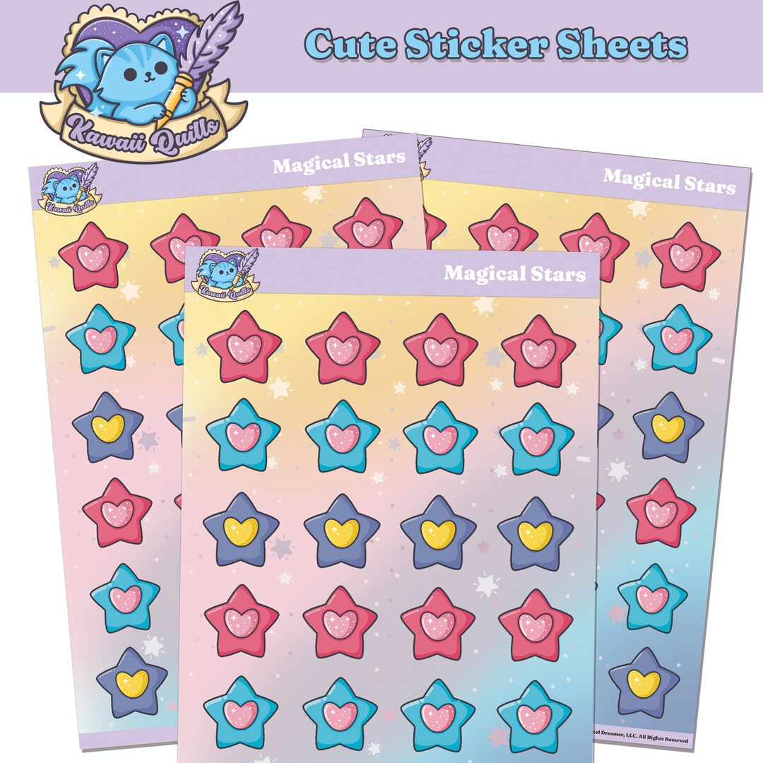 Magical Star Planner Sticker Sheet Magical Star Planner Stickers, Cute ...