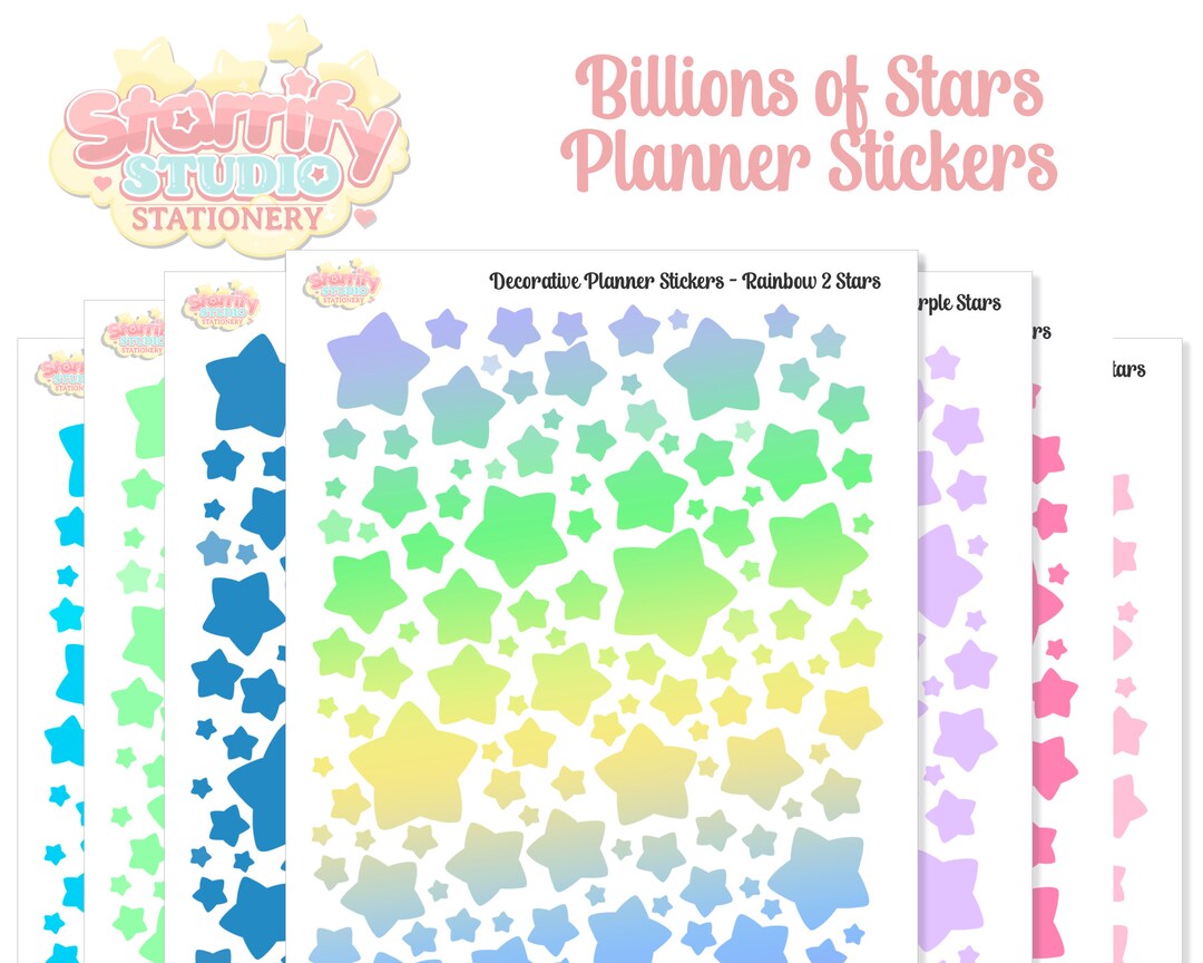 Decorative billions of Stars Planner Sticker Sheet Star Planner ...