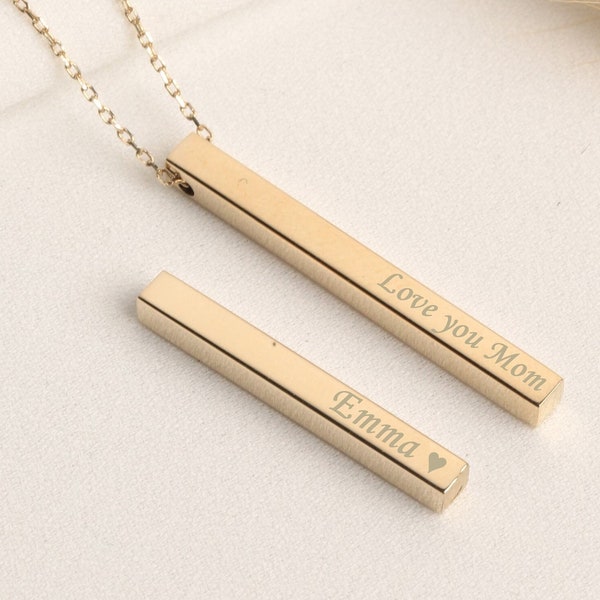 Gold Bar Necklace - Etsy