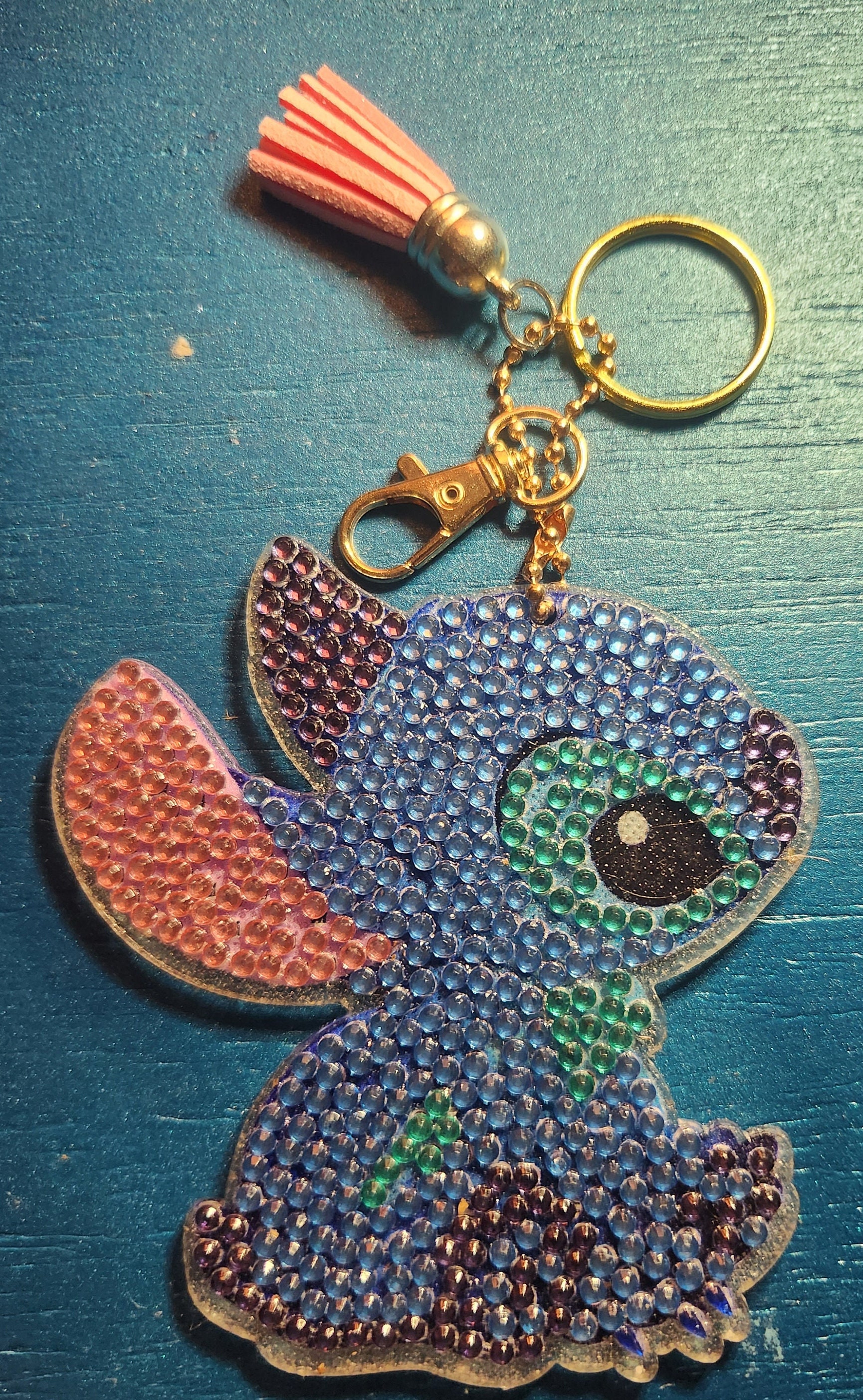 Stitch Diamond Art Keychain With Mini Tassel stitch 3 - Etsy