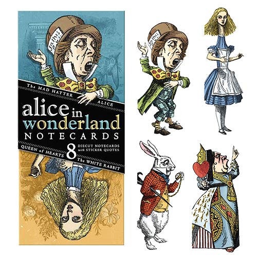 Sealed Quotable Notables Alice in Wonderland Set of 8 Die-cut Notecards ...