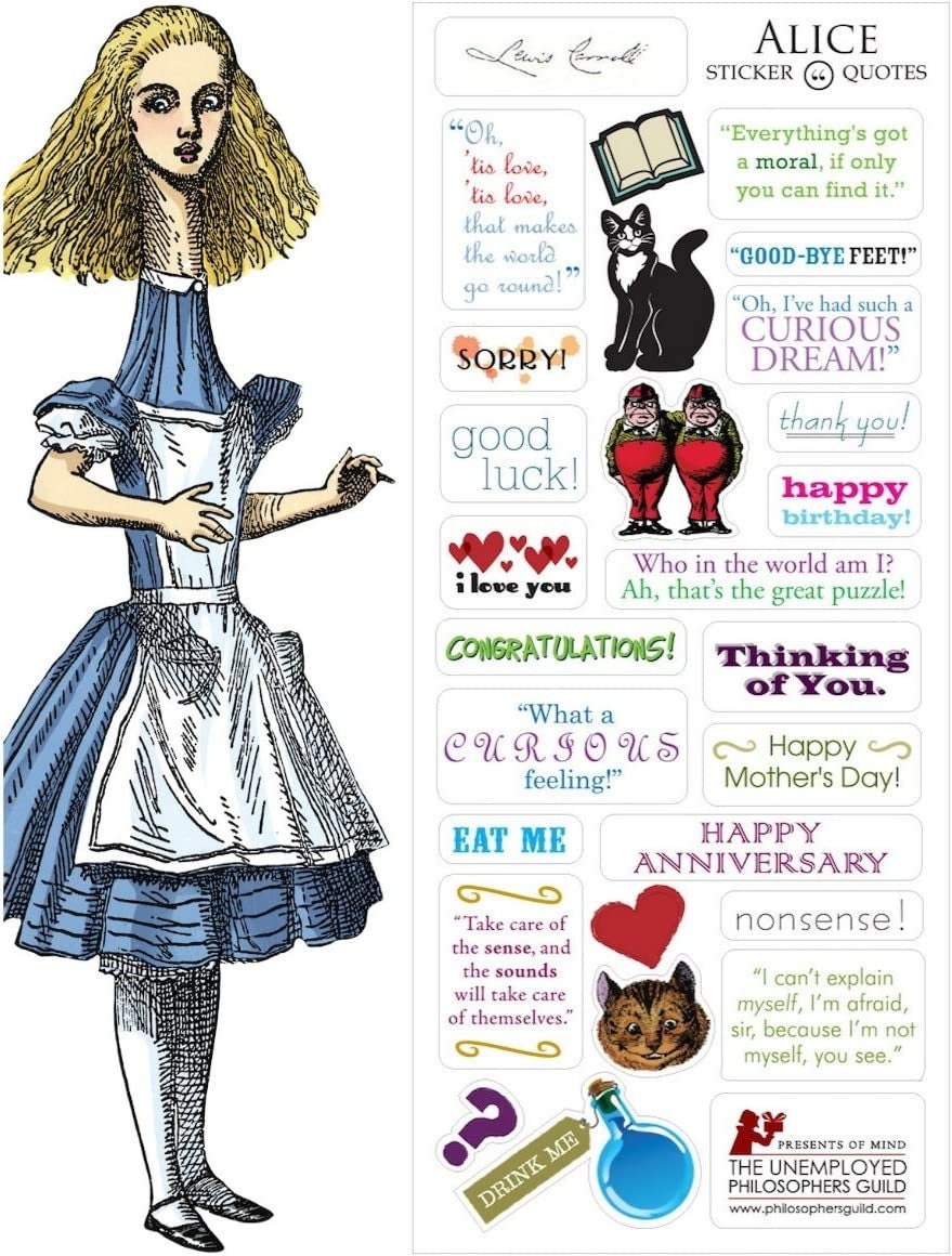 Sealed Quotable Notables Alice in Wonderland Set of 8 Die-cut Notecards ...