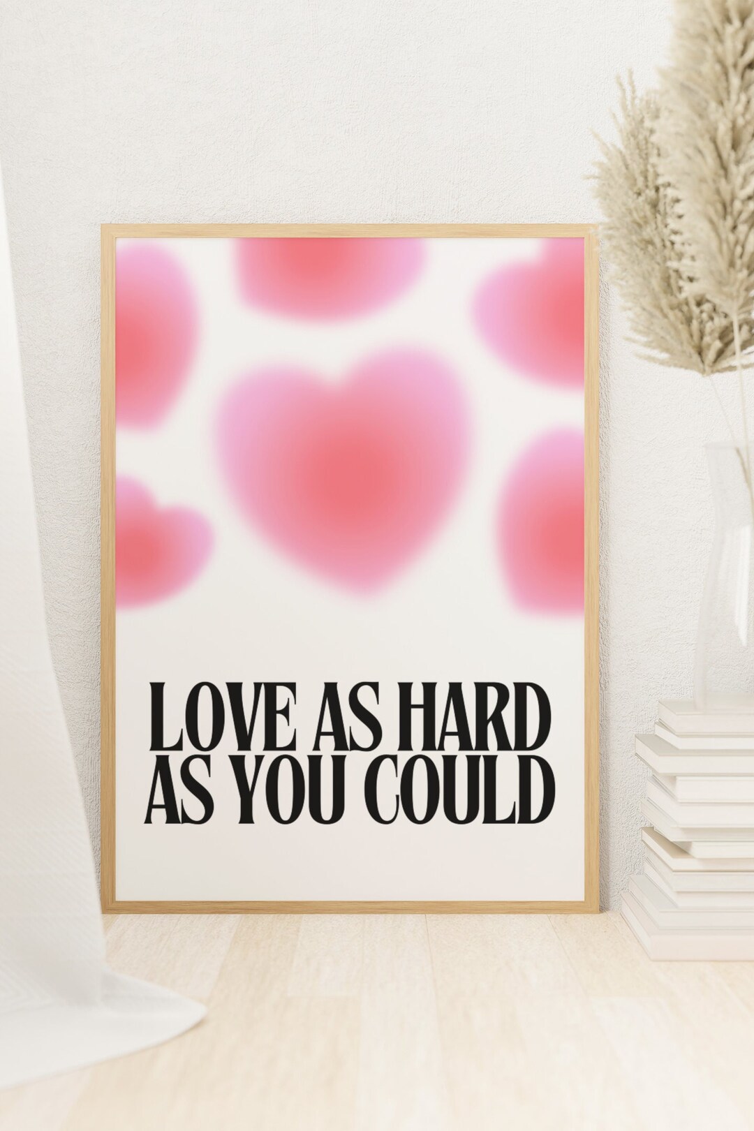 Love Hard Digital Download Poster for Art Prints. Affordable Wall Art ...
