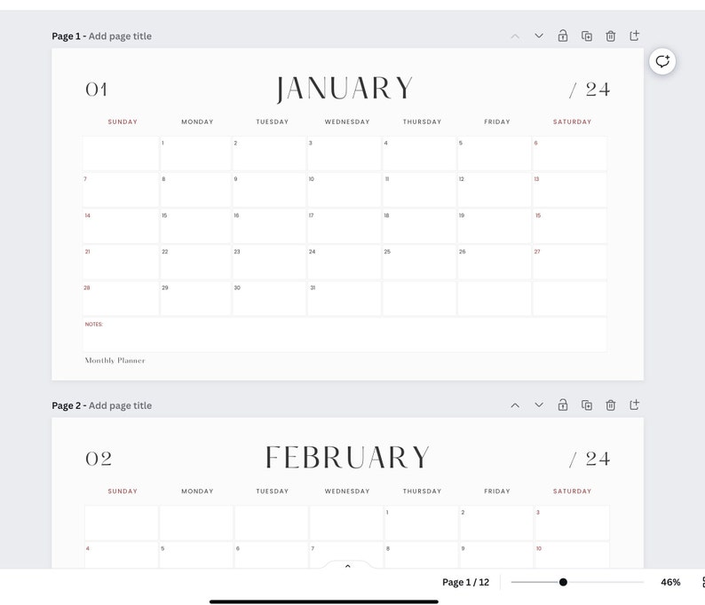 2024 Minimalist Calendar - Etsy
