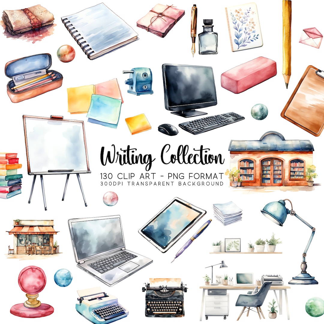 Writing Clipart Collection - 130 PNG Transparent Image Files | Writer ...