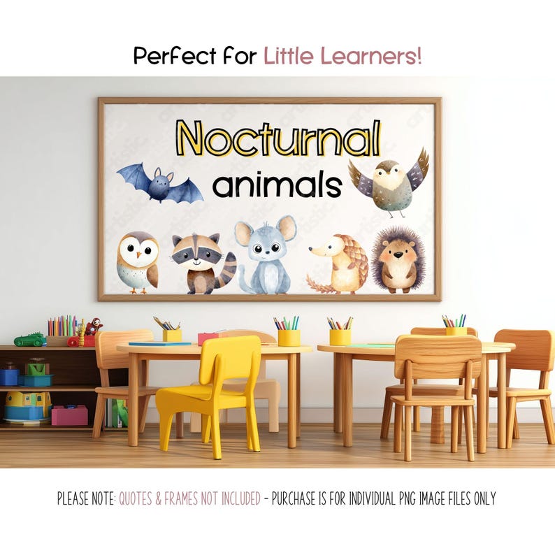 Nocturnal Animals Watercolor Clipart: 121 PNG Image Files - Etsy
