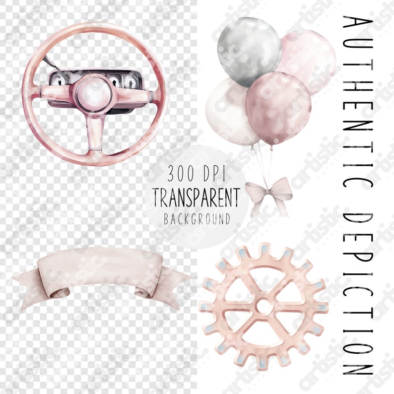Mechanic Baby Shower Clipart: Pink Watercolor Cars (PNG/JPG) - Etsy