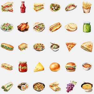 Watercolor Lunch Clipart Bundle: 200+ Food Graphics (PNG/JPG) - Etsy